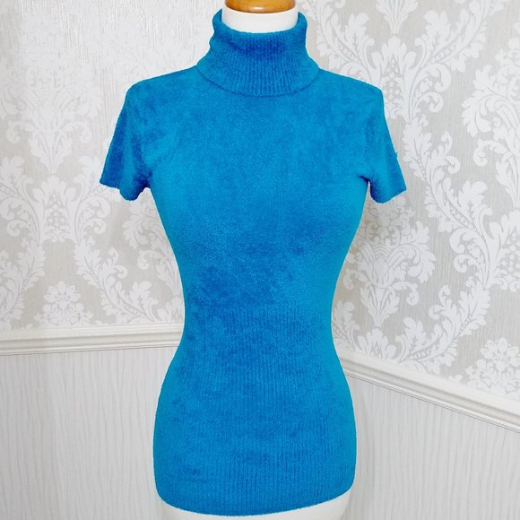 Cache | Tops | Cache Short Sleeve Turtleneck Top Soft Teal Turquoise ...